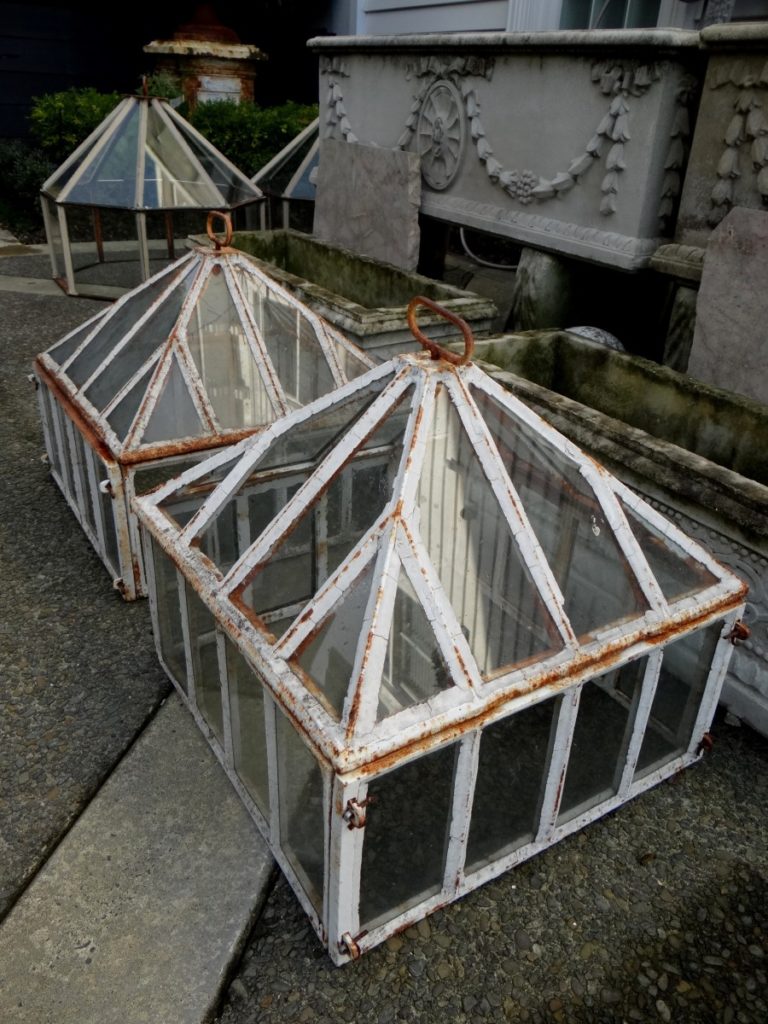 Pair of iron and glass garden cloches c.1840 – European Antiques