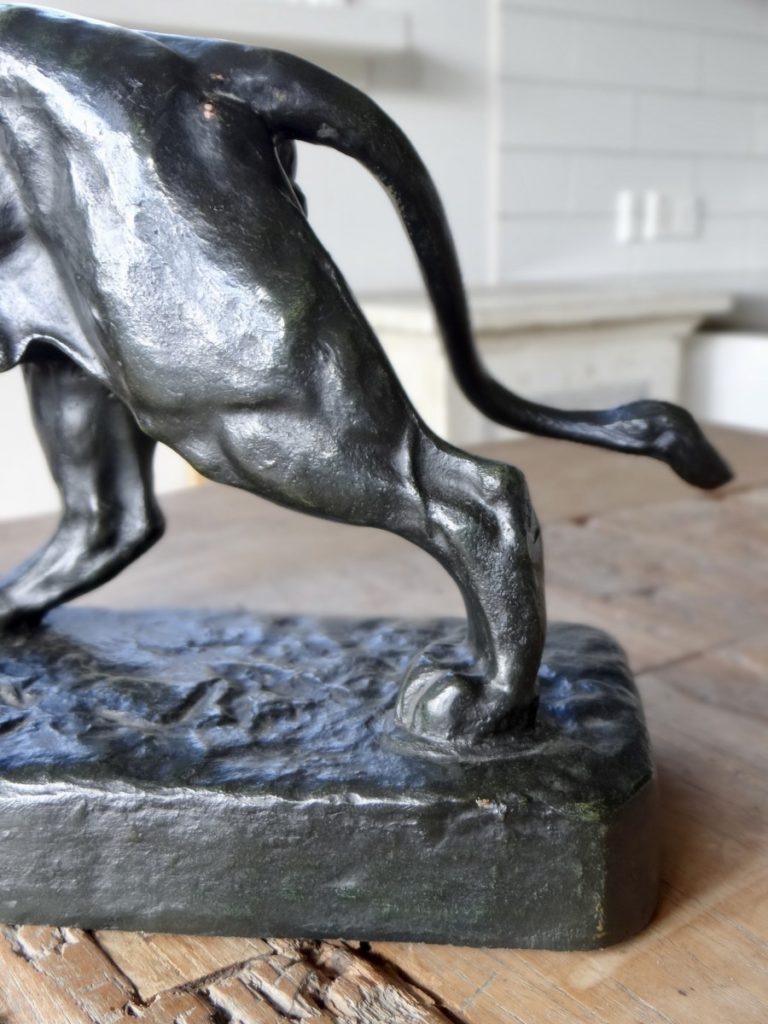 Bronze lion by French sculptor Louis Vidal c.1874 - European Antiques