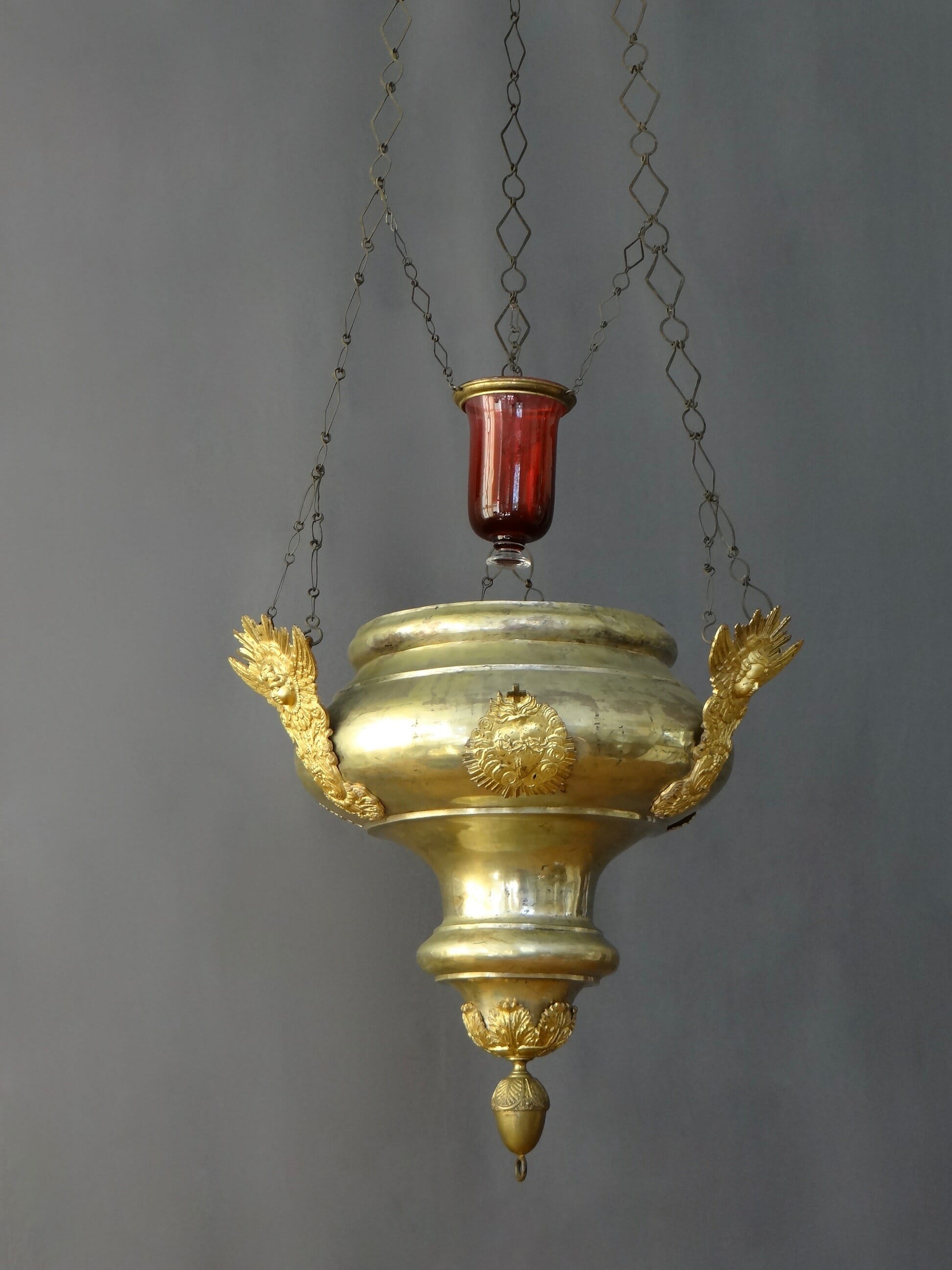 Antique Silvered Metal Light Fixture From French Church - European Antiques