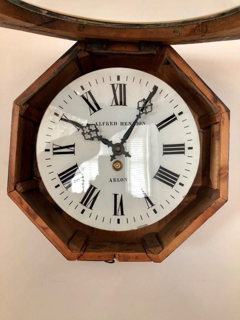 Antique Belgian wall clock, for Alfred Henrion in Arlon, Belgium ...