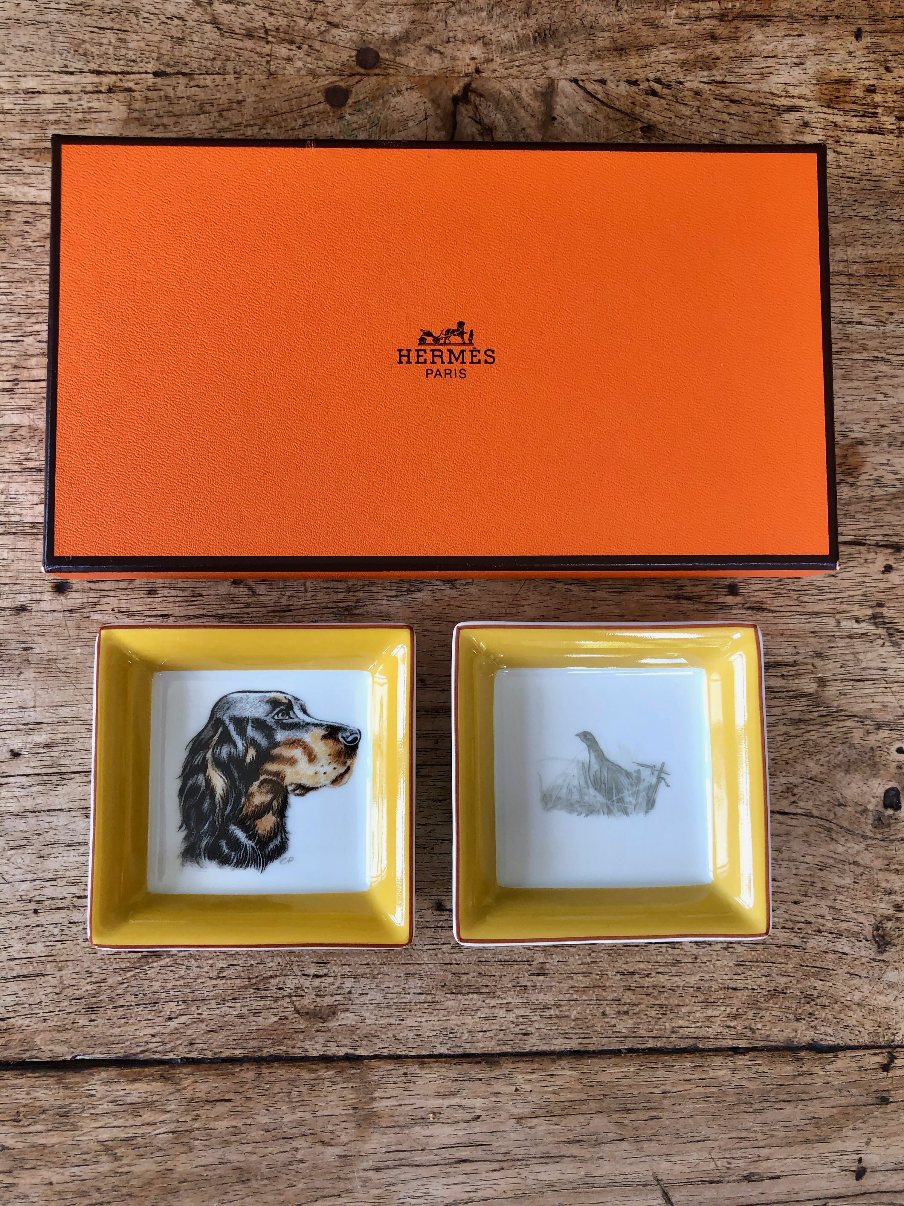 Vintage Hermes Porcelain cufflink trays - European Antiques