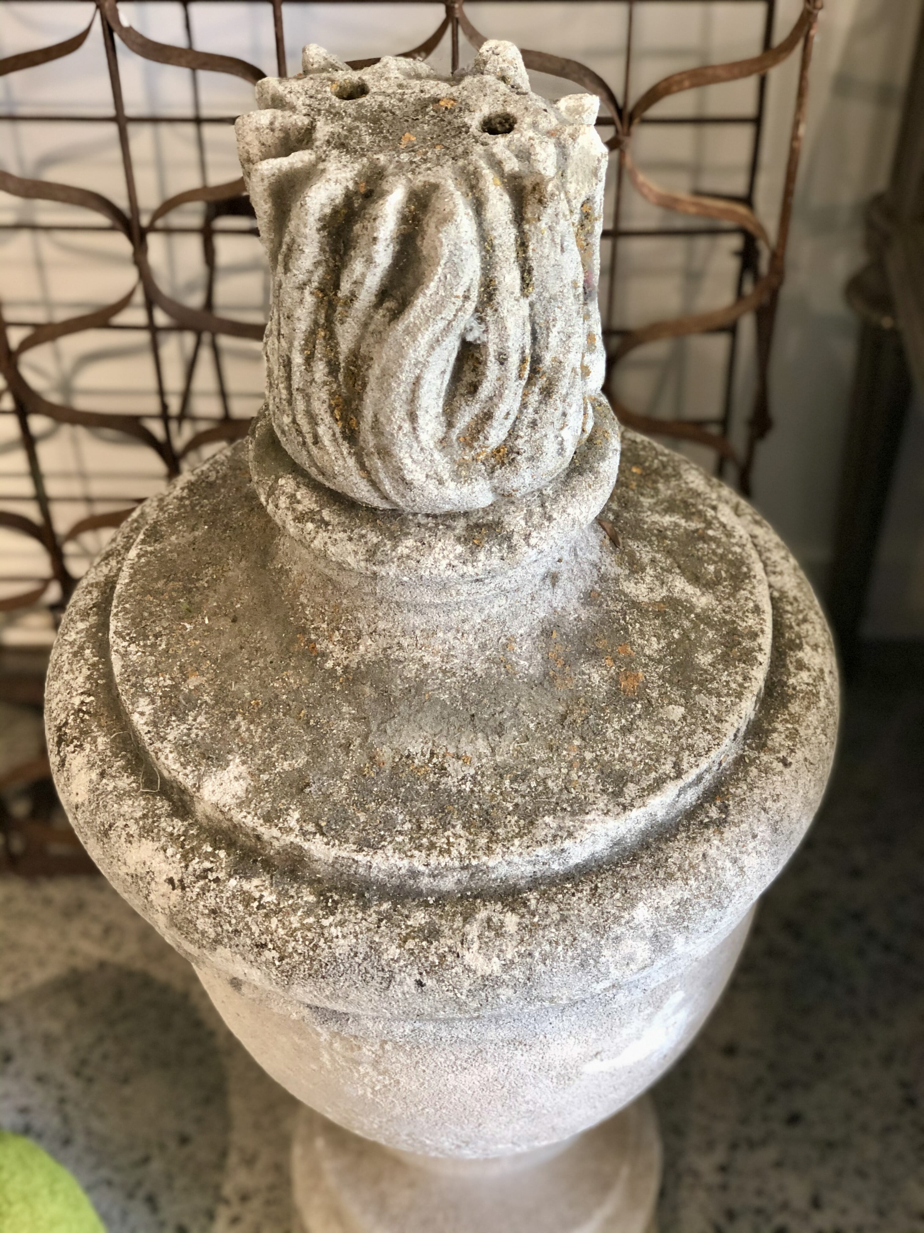 19th Century French carved stone urn - European Antiques