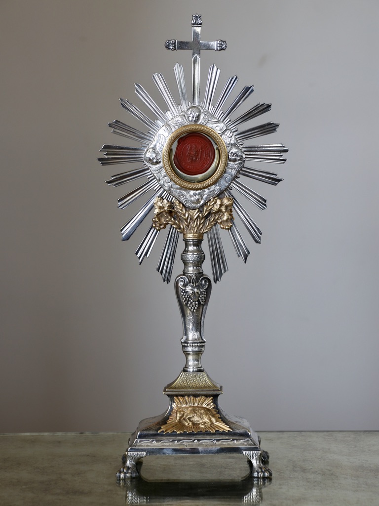 Antique French vermeil and silver plated monstrance – European Antiques